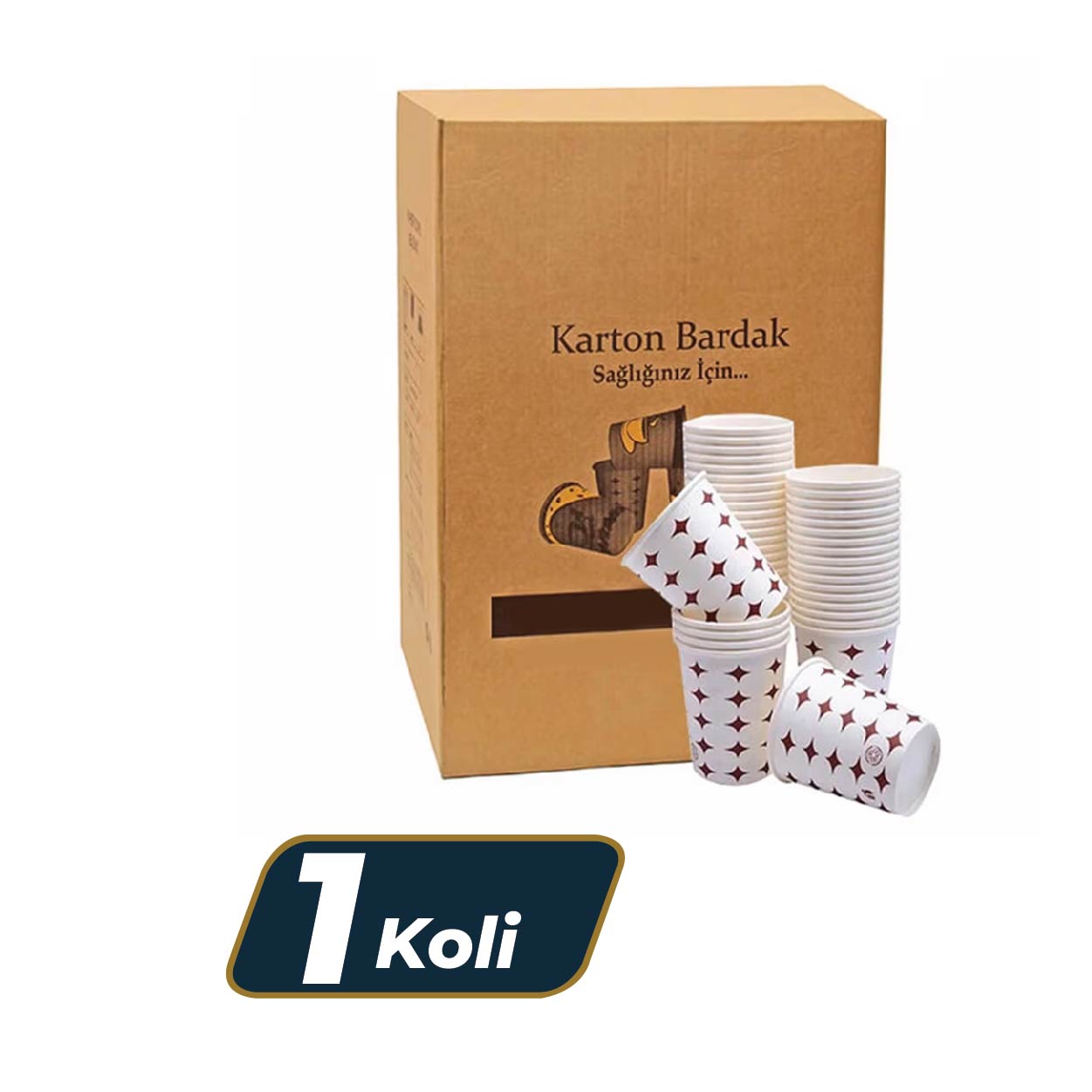 Karton Bardak Yıldız Desenli 7 Oz - 3000 Adet - 1 Koli | OfisMaster