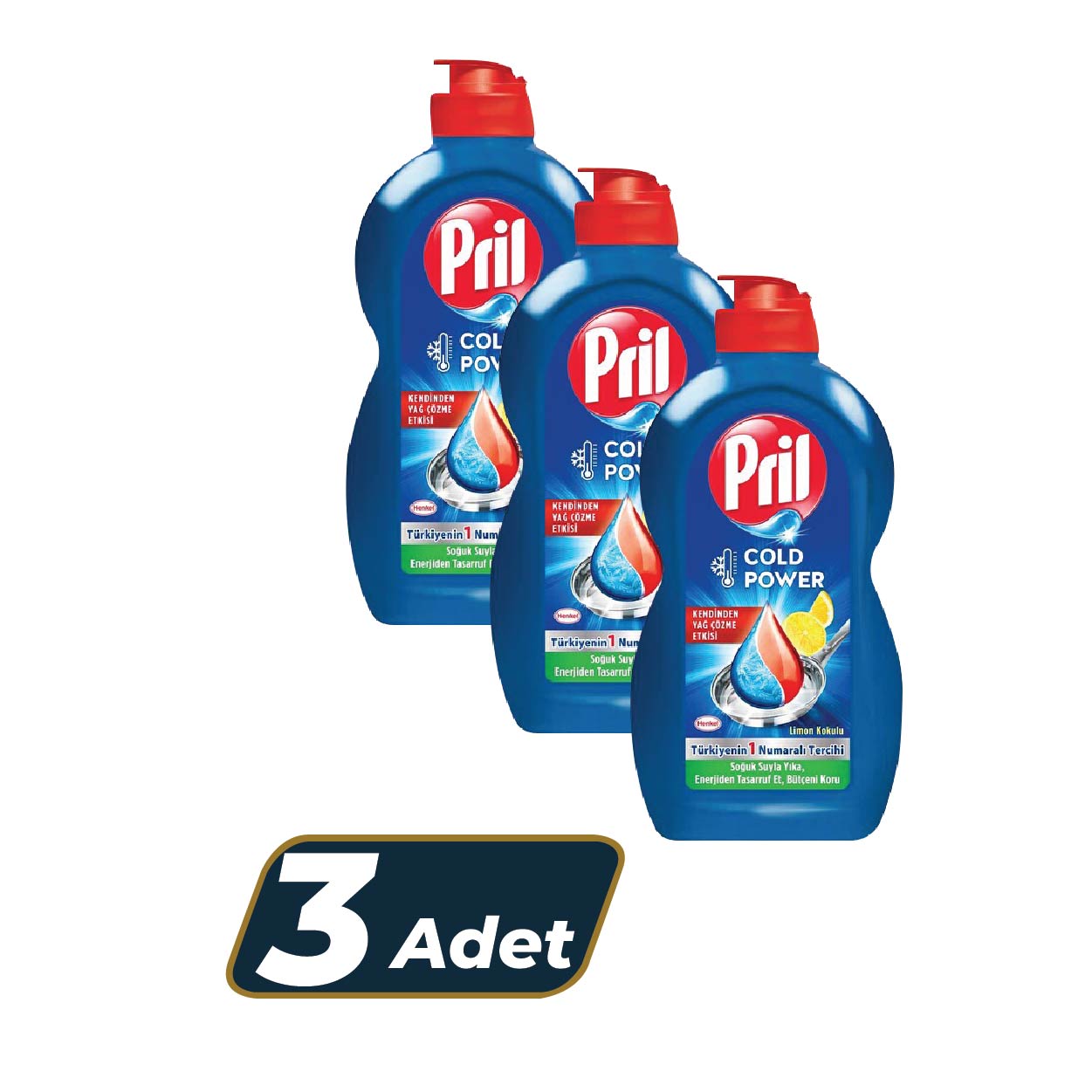 Pril Power Bulaşık Deterjanı Limon 430 ml - 3 Adet | OfisMaster